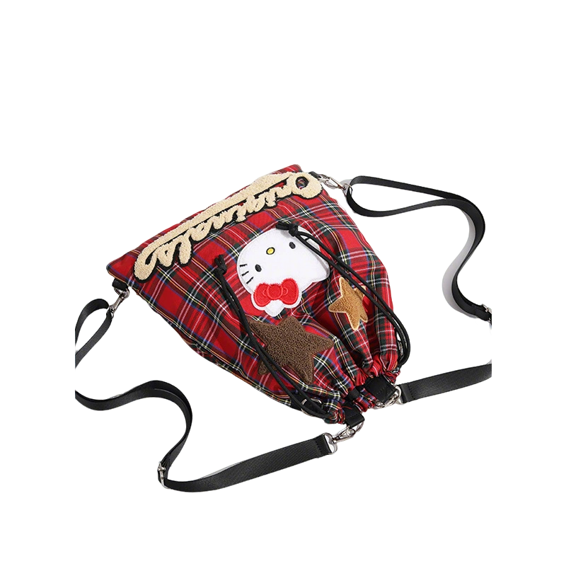 Hello Kitty Tartan Drawstring Backpack – Aboohoo Gifts